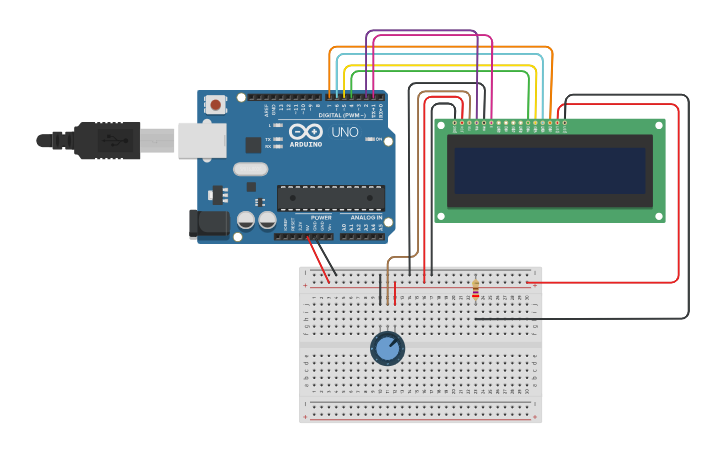 Circuit design lcd - Tinkercad