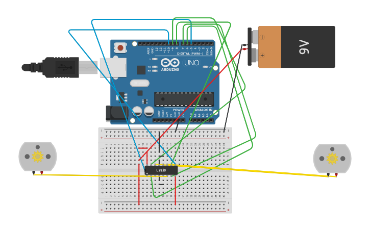 Circuit design Arduino Ultrasonic Sensor Motor Control - Tinkercad Circuit design Arduino Ultrasonic Sensor Motor Control - Tinkercad