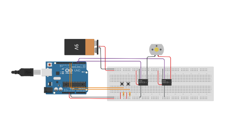 Circuit design Motor de CC | Tinkercad