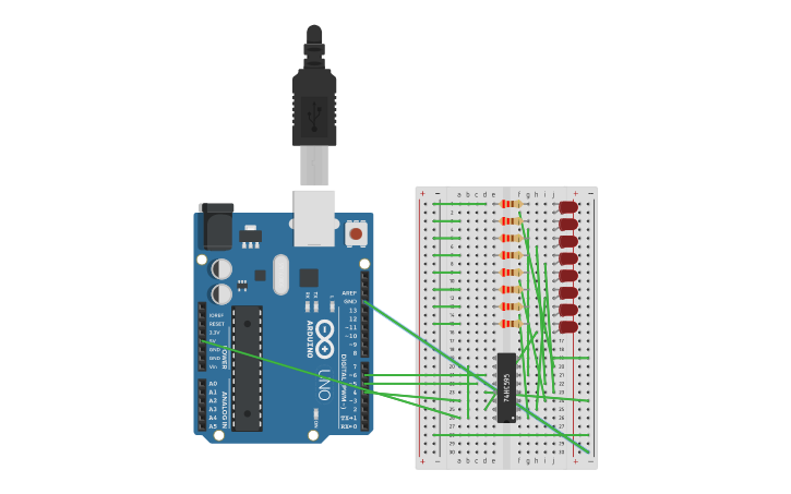 Circuit Design Arduino Shift Register Tinkercad 1950