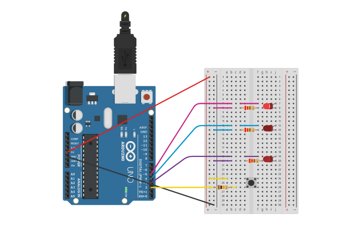 Circuit design texto - Tinkercad