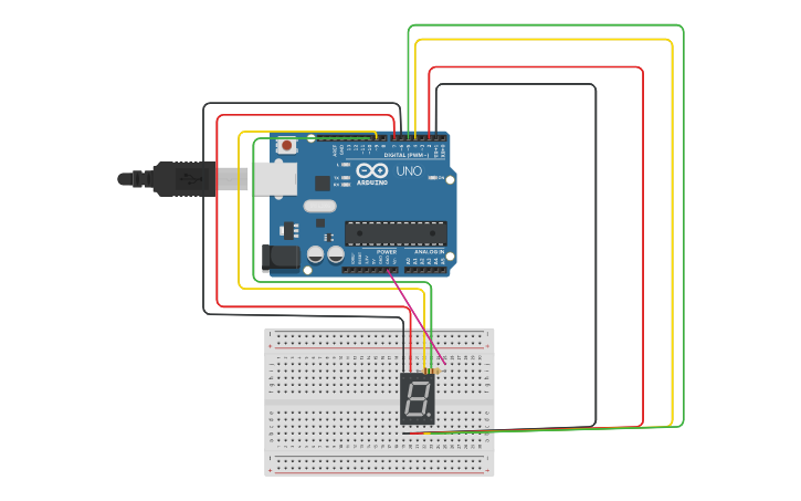 Circuit design Display-de-7-segmentos - Tinkercad