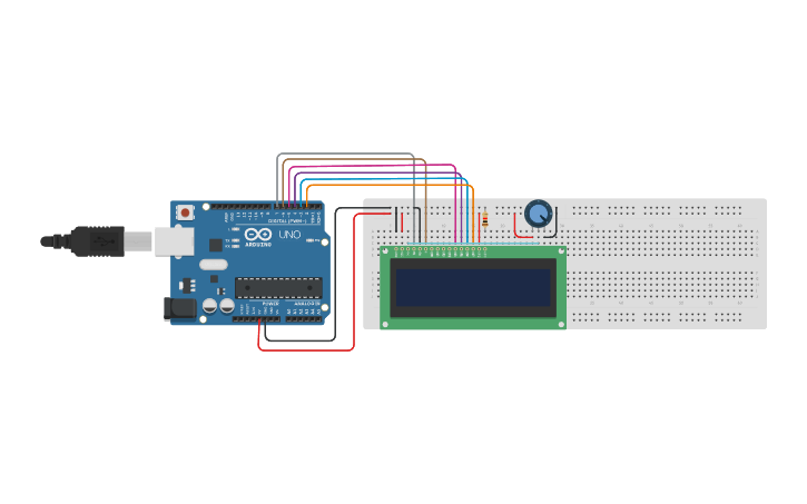 Circuit design LCD 1602 Module - Tinkercad