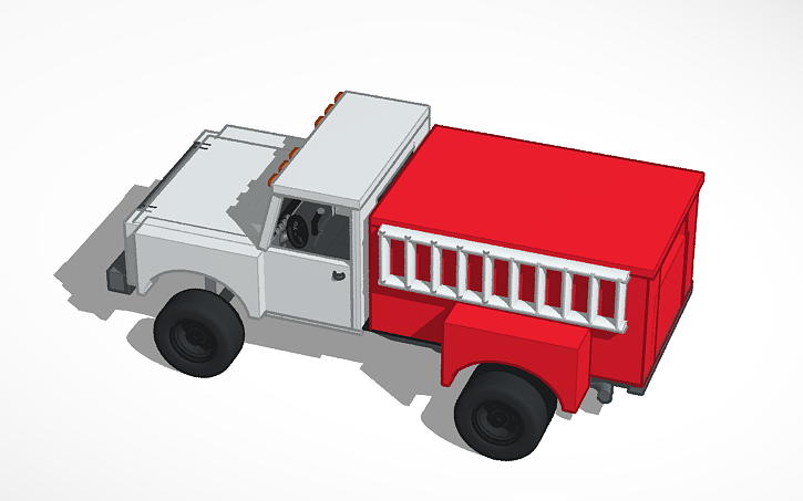 3D design home made fire truck - Tinkercad