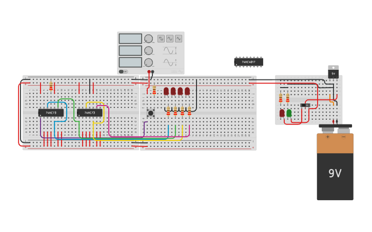 Circuit Design 4 Bit Counter Tinkercad