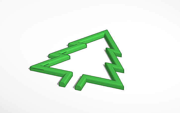 3D design Christmas Tree Outline - top - Tinkercad