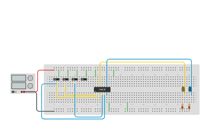Circuit design 4:2 ENCODER - Tinkercad
