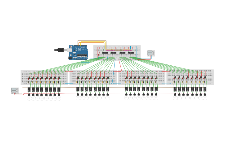 Circuit design Shift Register Relay Clock - Tinkercad