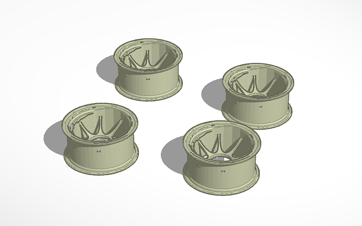 3D design rim for rubber band car - Tinkercad