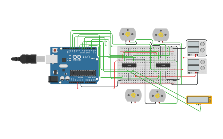 Circuit Design Concept Of Autonomous Vehicle Tinkercad