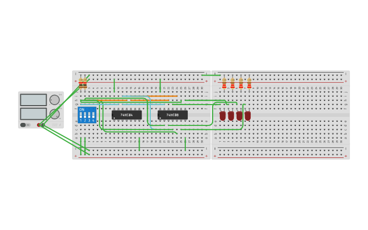 Circuit Design 2x4 Decoder Tinkercad