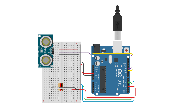 Circuit design Motion Sensor - Tinkercad