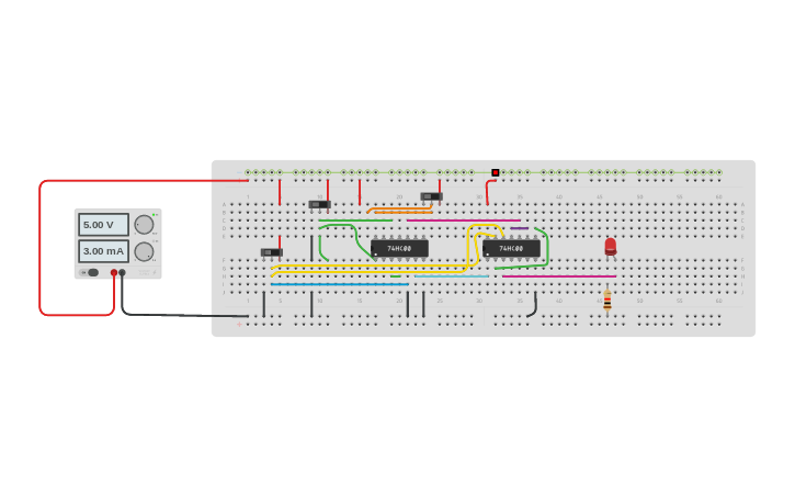 Circuit design realization using nand gate | Tinkercad