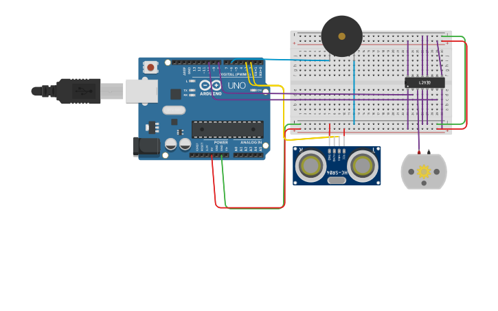 Circuit design water level controller - Tinkercad