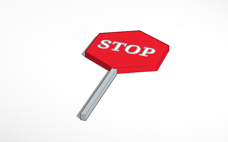 3d Design Stop Sign Tinkercad