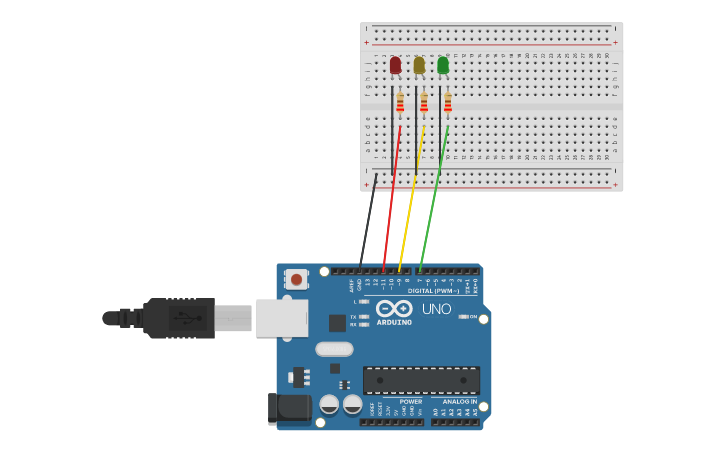Circuit design led arduino - Tinkercad