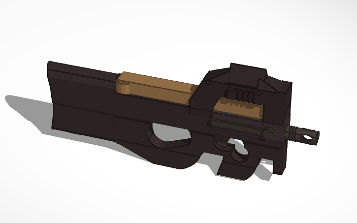 3D design FN P90 submachinegun - Tinkercad