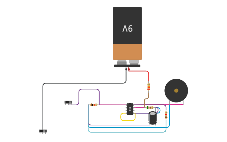 Circuit Design Water Level Alarm Using 555 Timer Tinkercad