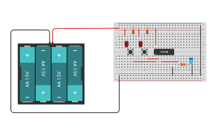 Circuit design puerta nand | Tinkercad