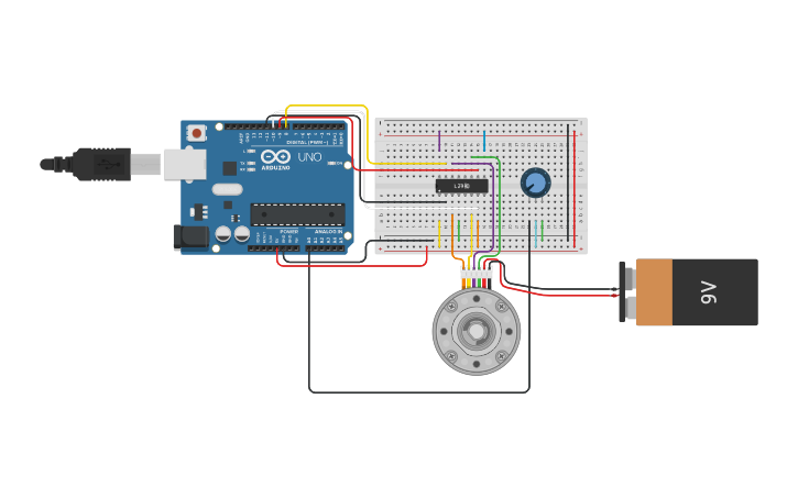 Circuit design STEPPER MOTOR - Tinkercad