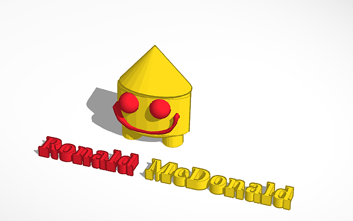 3D design Ronald McDonald (VERY SCARY) 3 AM!!!!!! | Tinkercad