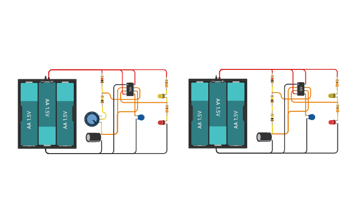 Circuit Design Blinker 555 Tinkercad