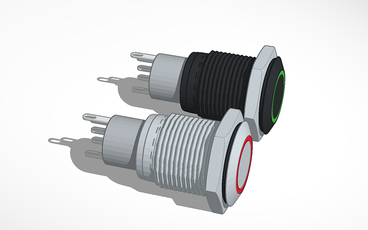 3D design NO/NC Latching Push Button Switch (PB-x-SPDT-x) - Tinkercad