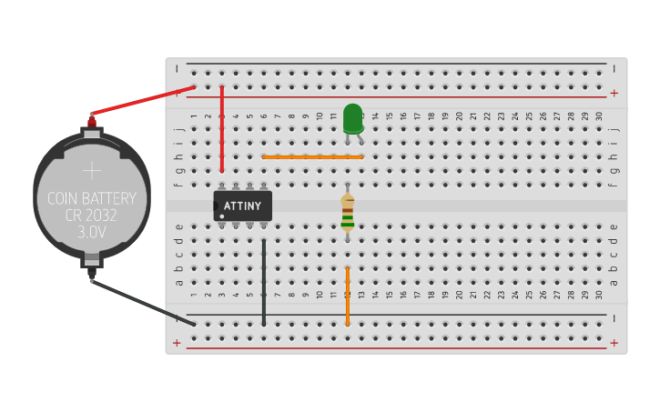 Circuit Design Attiny 13 Led Tinkercad