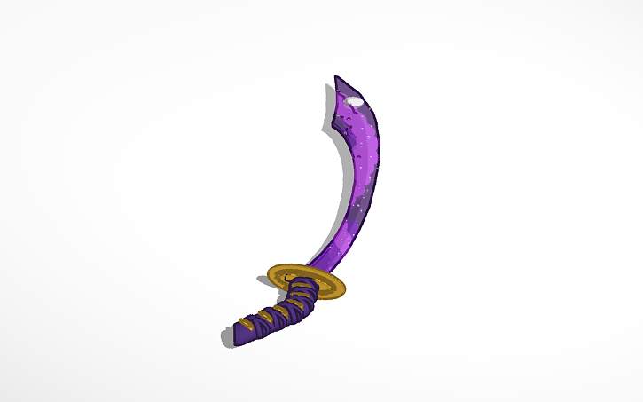 3D design Moonlight Scimitar. (Credit to Elok for base design) - Tinkercad