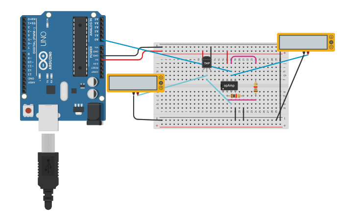 Circuit design Week 11 - Temp Sensor - Tinkercad