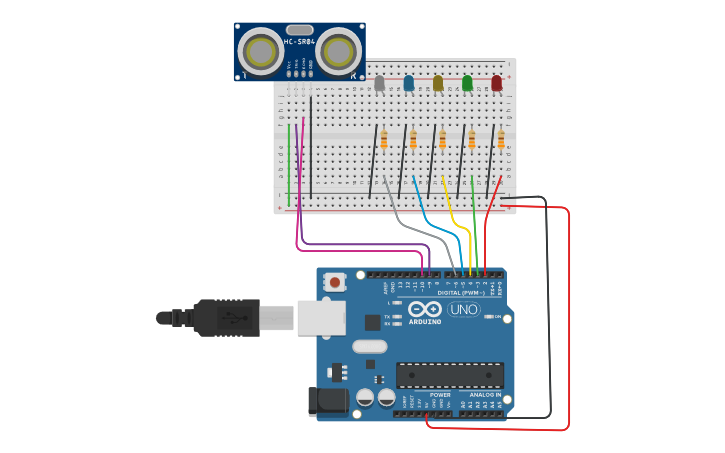 Circuit Design Hc Sr04 Ultrasonic Distance Sensor Tinkercad