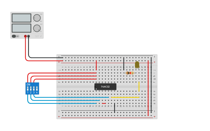 Circuit design Circuito con porta logica OR a 3 ingressi ALTOMONTE 3C - Tinkercad