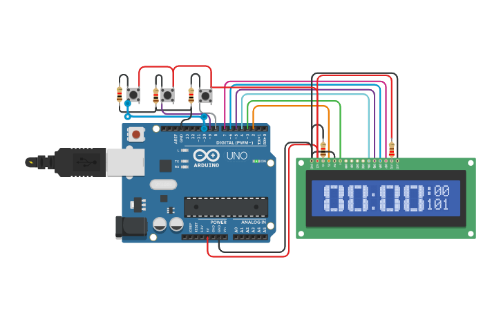 Circuit Design Digital Clock Tinkercad
