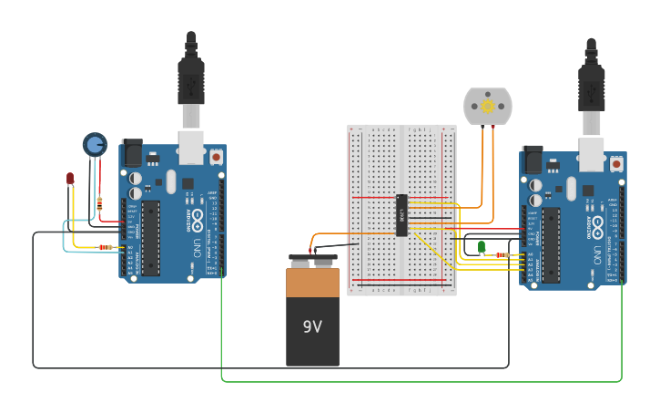 Circuit design 3- controlling motor USART | Tinkercad