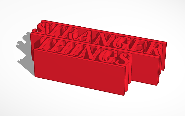 3D design Stranger things Logo - Tinkercad