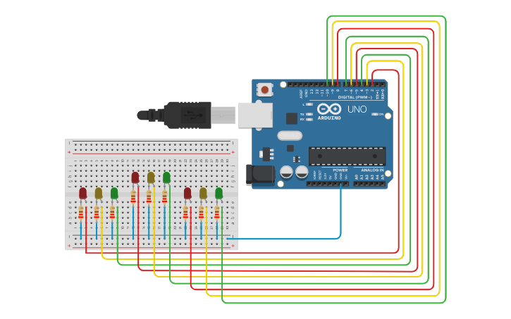 Circuit design Simulasi Traffic Light Pertigaan | Tinkercad Circuit design Simulasi Traffic Light Pertigaan | Tinkercad