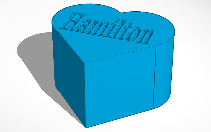 3D design Hamilton heart - Tinkercad