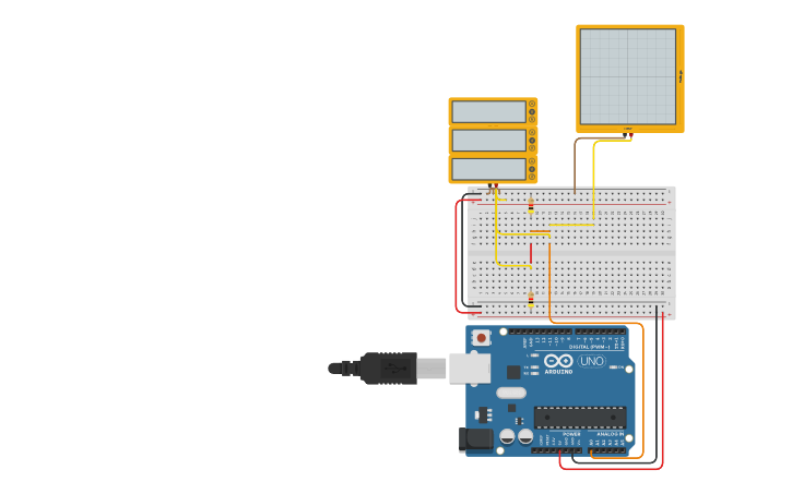 Circuit Design Resistans Spenningsdeling Tester Tinkercad