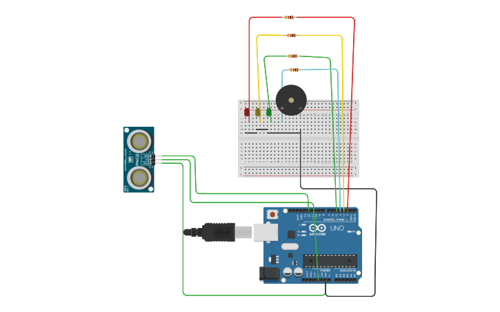 Circuit design Parking car - Tinkercad