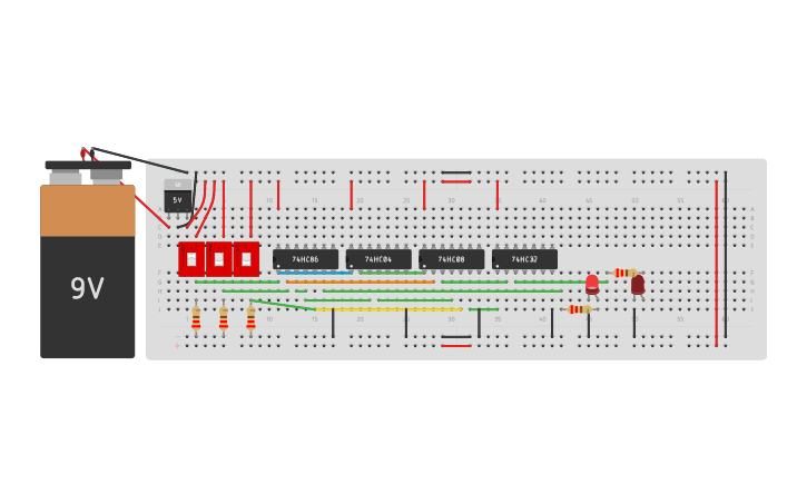 Circuit design Full subtractor - Tinkercad