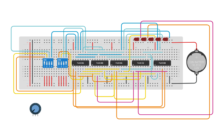 Circuit Design 4 Bit Full Adder Tinkercad