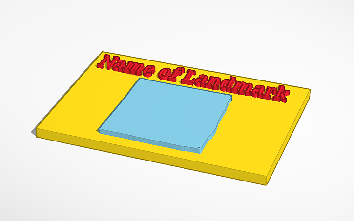 3D design Landmark Sign Template - Tinkercad