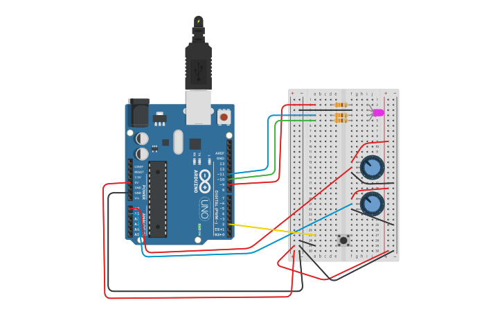 Circuit design RGB Joystick Project | Tinkercad