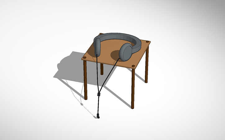 3D design headphones on table - Tinkercad