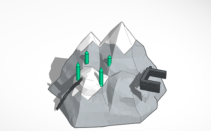 3D design Castle on Mountain - Tinkercad