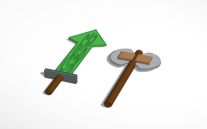 3D design Toxic sword and Viking's axe | Tinkercad