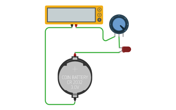 Circuit design Multimeter & Potentiometer - Tinkercad