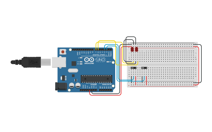 Circuit design Embedded C: External Interrupts - Tinkercad