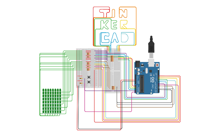 Circuit design Snake Game - Tinkercad
