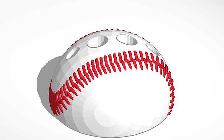 3D design Baseball Pencil Holder - Tinkercad
